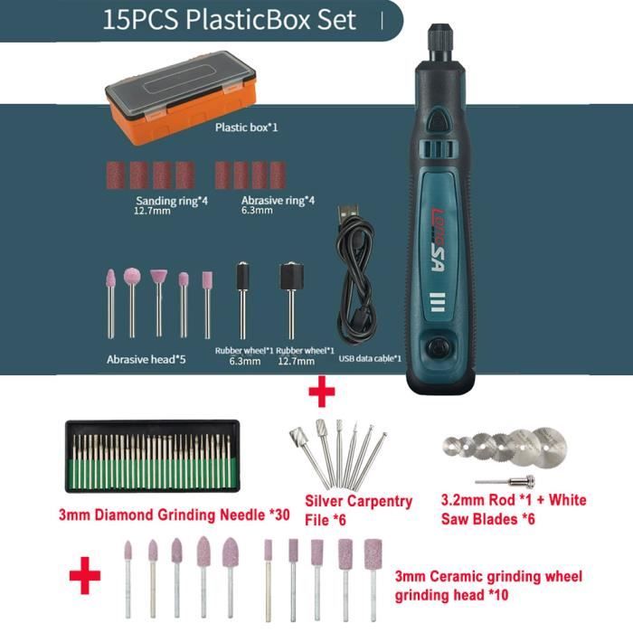 Mini-broyeur lectrique Rechargeable Par Usb Micro-outil Rotatif Stylo Graveur Ensemble De ...