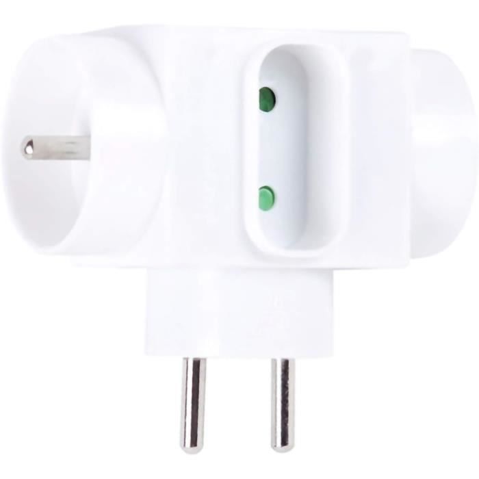 531187 Adapteur Fiche Multiprise Triplite | 3 Prise (2X16A, 1X6A ...