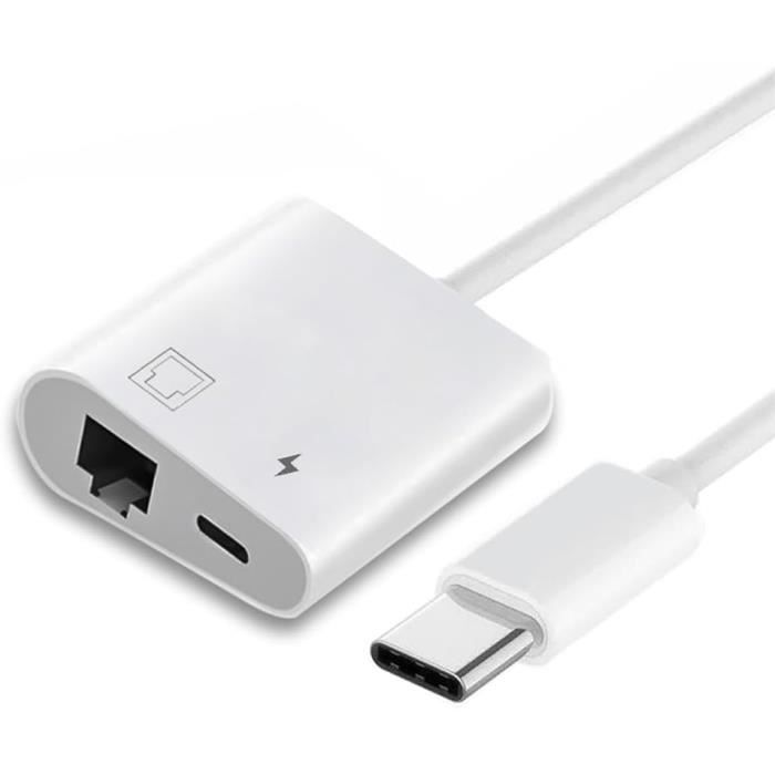 Hub Usb C Type C Vers Réseau Rj45 100 Mbps Avec Adaptateur De Charge D ...
