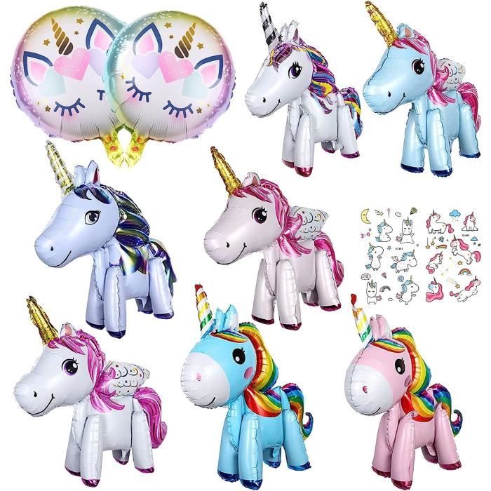 9 Pièces Ballon Licorne Ballons En Aluminium Enfants Ballons Gonflables Ballon Licorne Pour ...