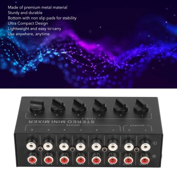 Table de Mixage Stéréo - VGEBY - Mini Table de Mixage 6 Canaux ...