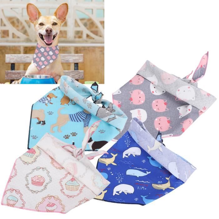 Bavoir pour chien 4 pièces écharpe de cou de chien mouchoir en coton ...