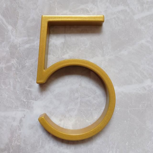 NUMERO DE MAISON,5--Numéro de maison moderne flottant doré, 125mm ...