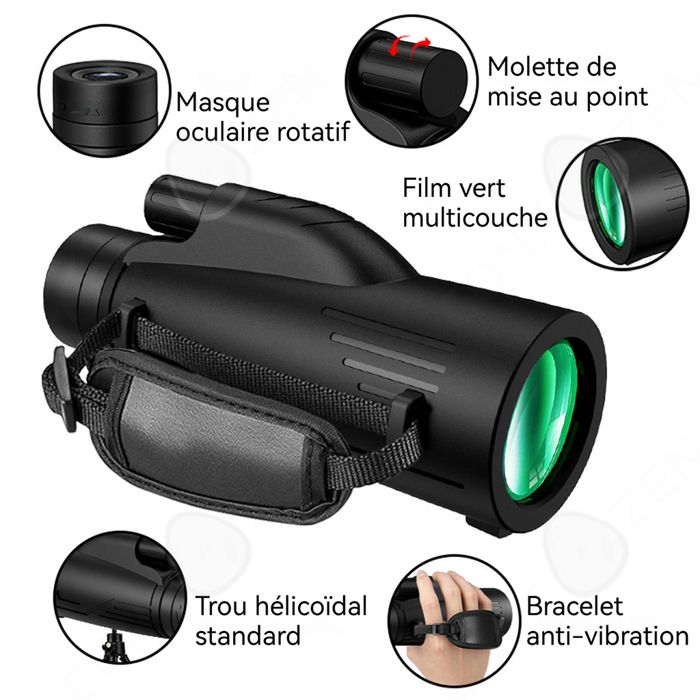 C Longue-vue 12x50 télescope monoculaire lunette d'observation ...