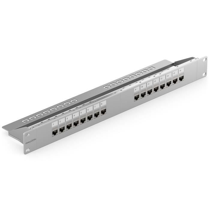 Panneau de Brassage - DELEYCON - Kit 16 Ports Modulaire 1U 19 - RJ45 ...