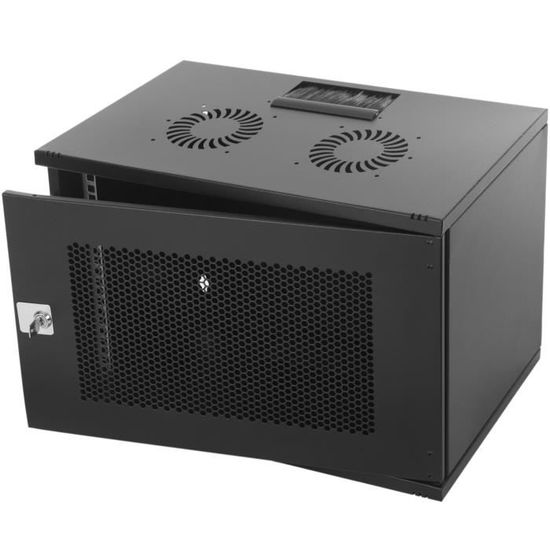 CableMarkt - Armoire rack 7U 19" noire avec porte perforée 540 x 500 x ...