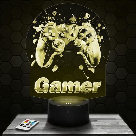 Lampe Gamer Gaming Manette Deco Chambre Garçon Lampe 3D Gamer Gaming ...