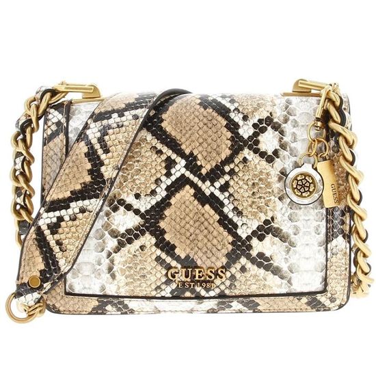 Sac à main Abey crossbody flap natural python - Guess UNIQUE Beige - Cdiscount Bagagerie ...