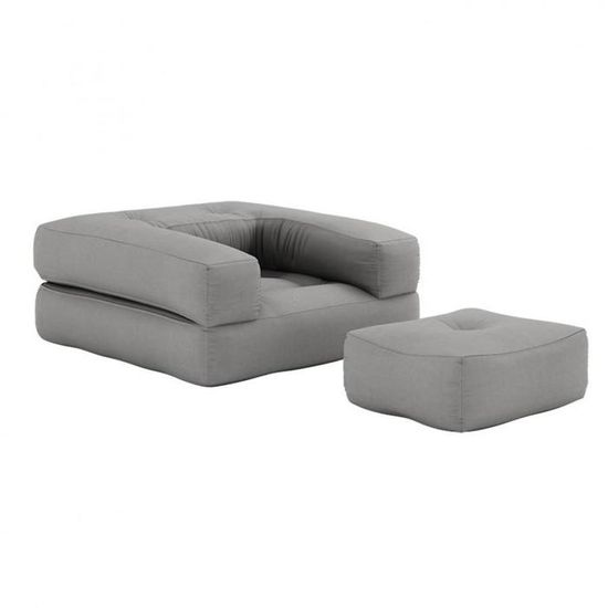 Fauteuil futon standard convertible CUBE CHAIR couleur gris - Cdiscount ...
