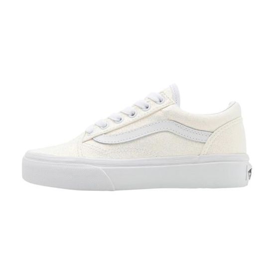 Basket à Lacets Enfant Vans Old Skool - Mixte - Blanc - Rond - À lacets ...