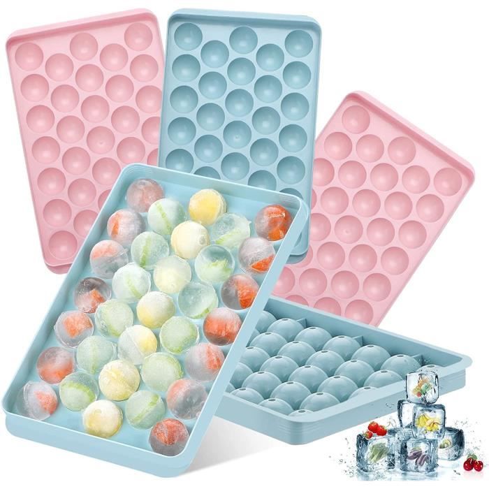 Lot de 4 mini bacs à glaçons ronds avec couvercle, 2 cm x 132 pièces ...
