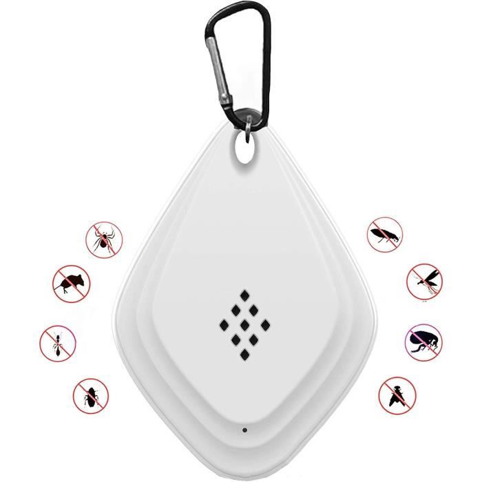 Répulsif Ultrasonique Anti-Moustique Portable - Noir - Repousse les ...