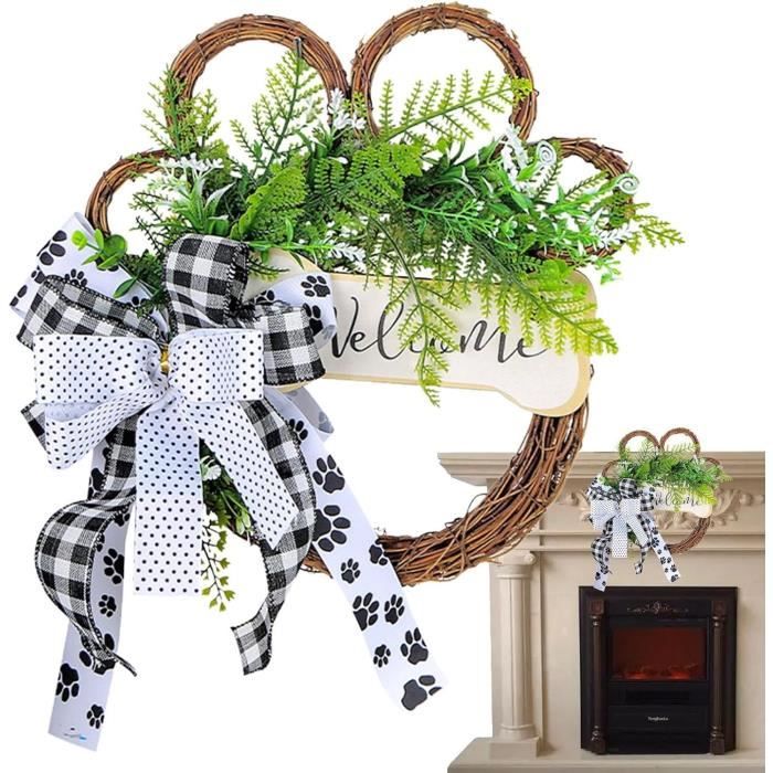 Couronnes de Patte de Chien pour Porte d'entrée, Décoration de Noël ...