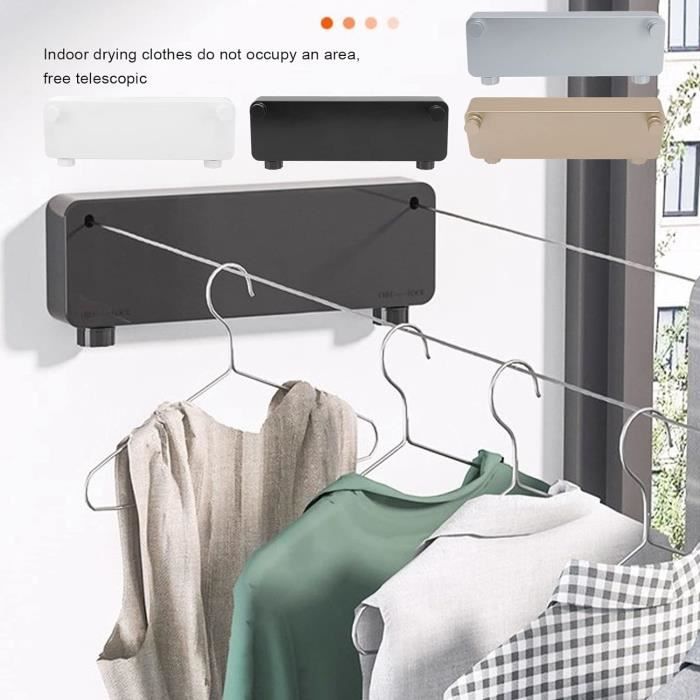 Corde À Linge Sèche-Linge Mural Extensible À Deux Lignes Corde À Linge ...