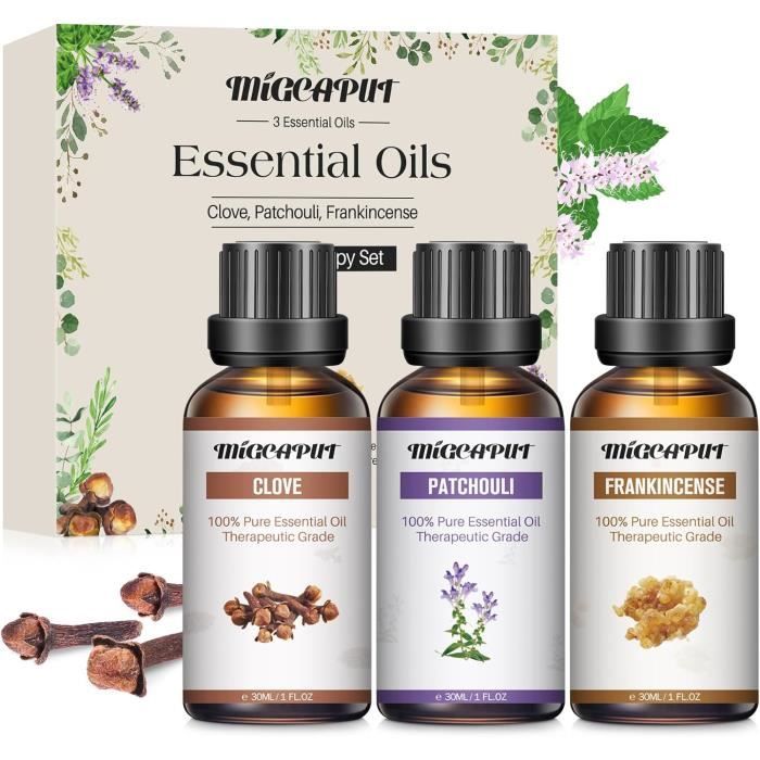 Kit Huiles Essentielles 3 X 30Ml - Clou De Girofle, Patchouli, Encens ...