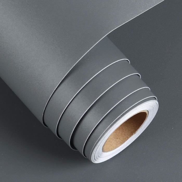 Papier Adhesif pour Meuble Gris 30CM x 5M Rouleau Adhesif Decoratif ...