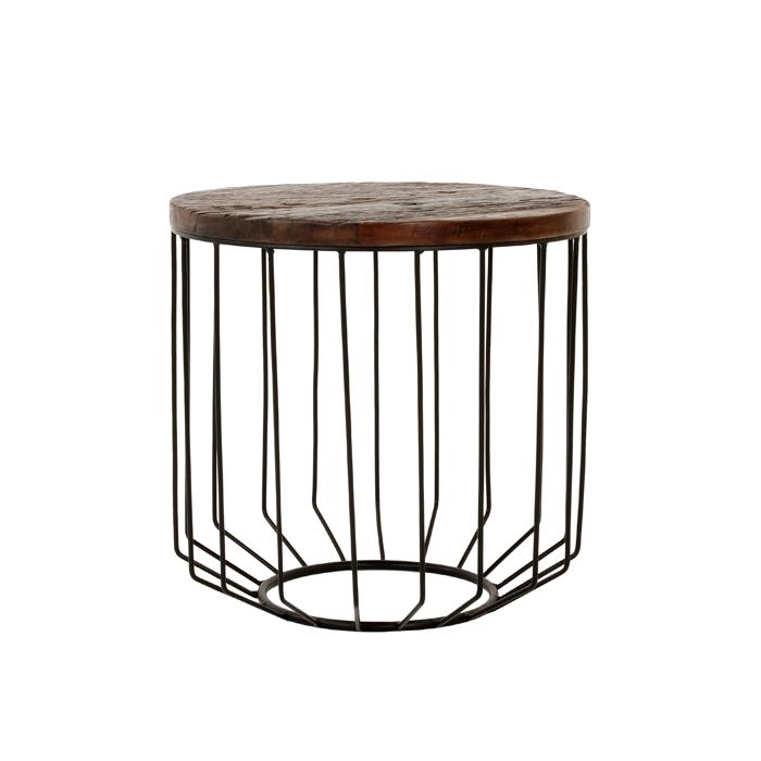 WOMO-DESIGN Table d'Appoint Ronde - Ø50x50 cm - Bois Massif Ancien ...