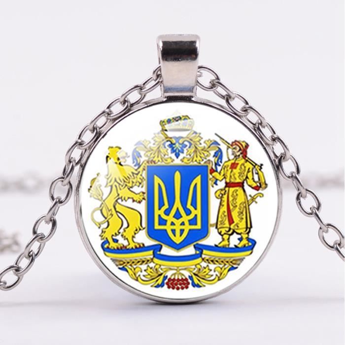 Carte collier,Ukraine Embleme Carte Drapeau Pendentif Colliers ...