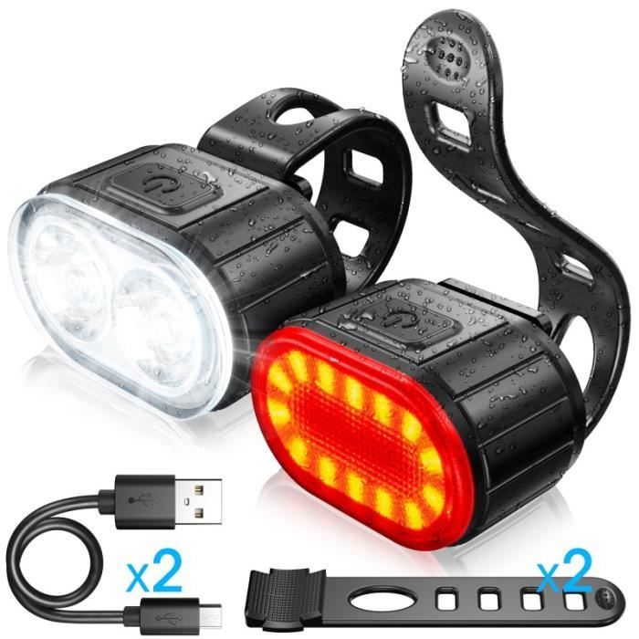 Lumiere Velo avec Spot et Faisceau D'inondation, Rechargeable par USB ...