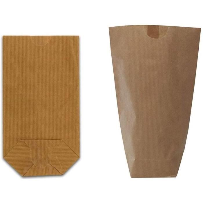 100 petits Sachet papier sac papier écorné kraft marron 100 x 185 mm ...