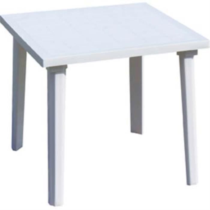 TABLE CARREE WEEK-END BICA - BLANC 80X80X72 CM - Cdiscount Jardin