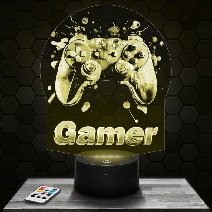 Lampe Gamer Gaming Manette Deco Chambre Garçon Lampe 3D Gamer Gaming ...