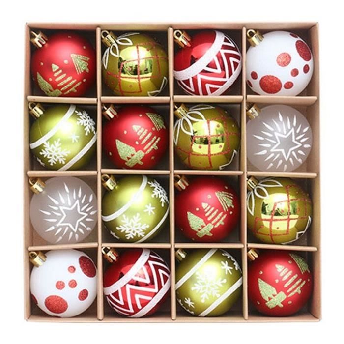 Christmas 16pcs Boules de Noël,Décorations de Noël ,Décoration de boules de Noël - Cdiscount Maison