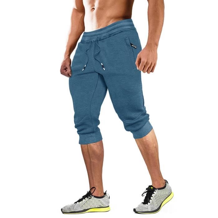 Pantalon de jogging - Capri de Jogging pour hommes - Bleu - Fitness ...