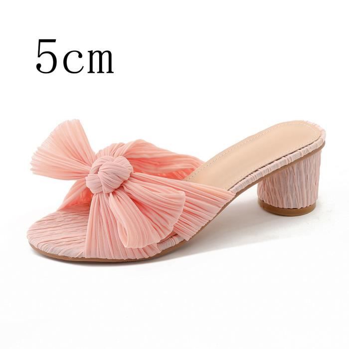 Sandales à Talons Femme - INSFITY - Été Confortable Rose - Talon Épais ...