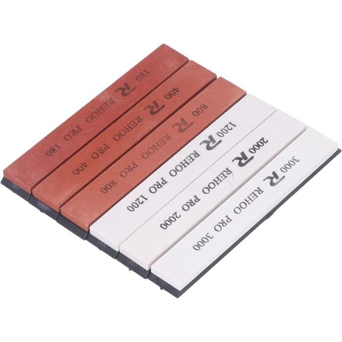 Ensemble De 6 Pierres à Aiguiser en Corindon Blanc : Pierres à Aiguiser Multifonctions Grain 80 ...