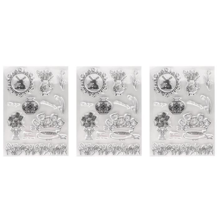 Tampons transparents bricolage 3 pièces tampon transparent Design ...