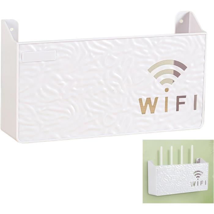 Boîte de Rangement Murale pour Routeur WiFi, Blanc Etagere Murale pour ...