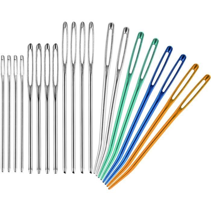Lot de 20 aiguilles à coudre à la main à grand chas multicolores ...