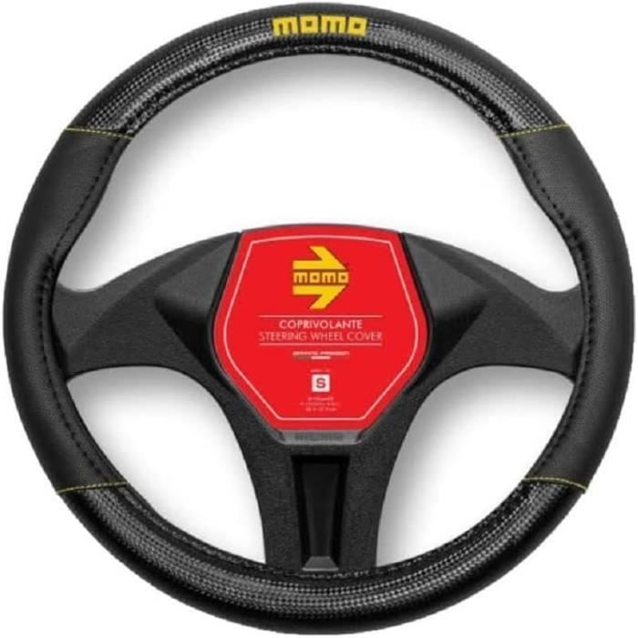 Housse De Volant Universel Carbon Noir Et Jaune[W872] - Cdiscount Auto