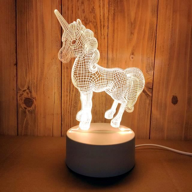 Veilleuse,unicorn--Lampe LED 3D en forme de veilleuse, luminaire ...