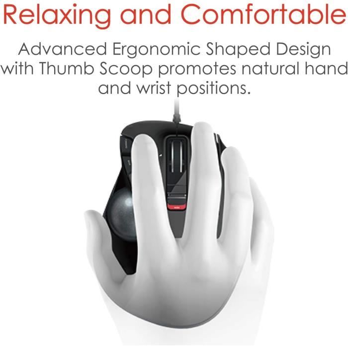 Mouse trackball Wired Grip 6 Button Black M-XT3URBK.[Z1160] - Cdiscount ...