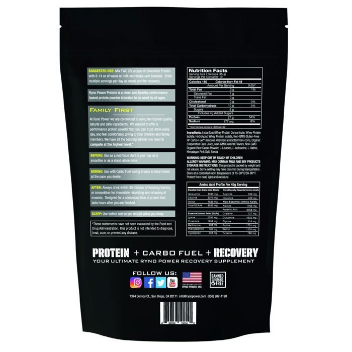 Protéine Ryno Power Chocolate - Cdiscount Sport