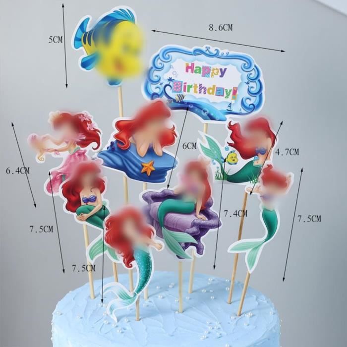 Sirène Gâteau Topper Decoration Sirene Gateau 16 Pièces Deco Gateau ...