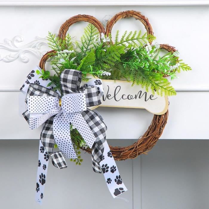 Couronnes de Patte de Chien pour Porte d'entrée, Décoration de Noël ...