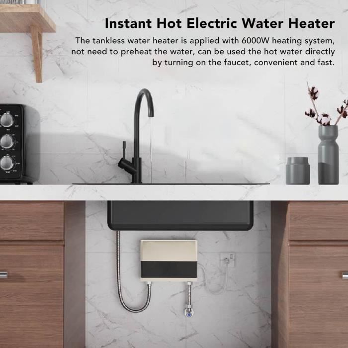 Chauffe-Eau Instantané Électrique Sans Réservoir - FDIT - 6000W - Or - Cdiscount Bricolage