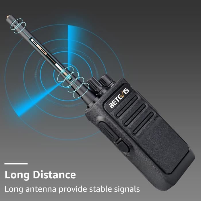 Retevis RT617 Talkie Walkie Longue Portée, PMR446 sans Licence Talkie-Walkie Rechargeable ...