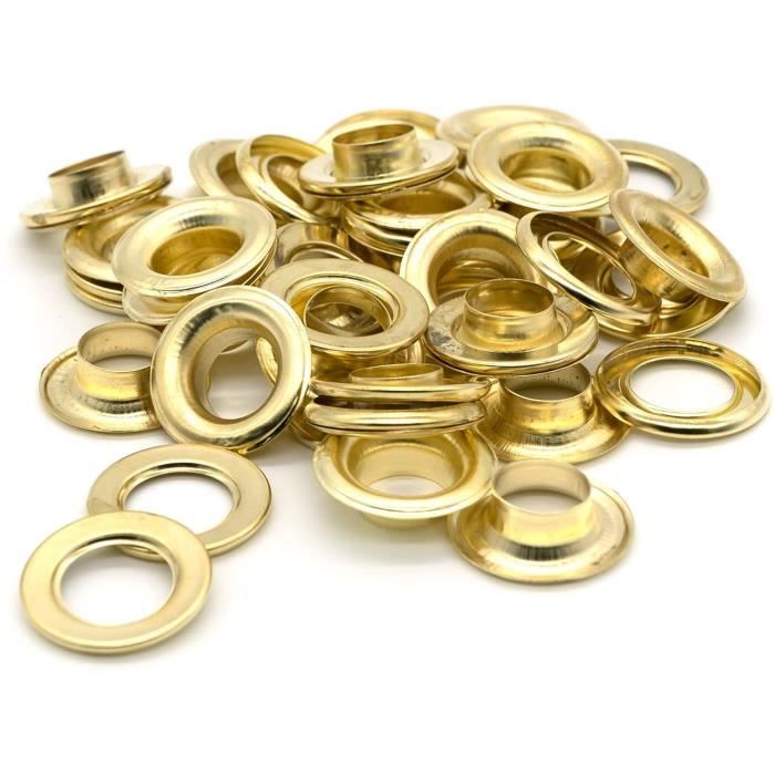 RIVET Golden inner 8mm Kit oeillets metalliques 1000 pieces illets 3mm 4mm 5mm 8mm 10mm 12mm 14mm 17mm avec rondelle pour rideau Cdiscount Bricolage