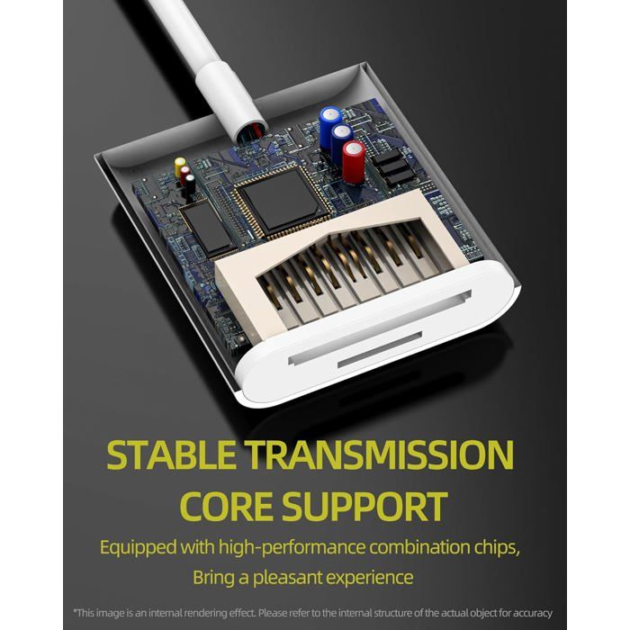 Lecteur De Carte Lightning Vers Sd (3 En 1) Pour Iphone 14 13 Pro - Câble Adaptateur Micro Sd ...