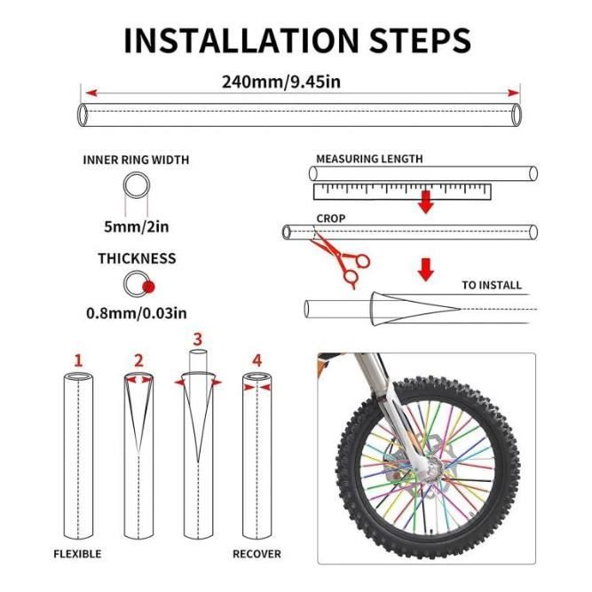 Couvre Rayon - Vélo Parlé - 72 Pièces - 11 Couleurs - Protection Jantes ...