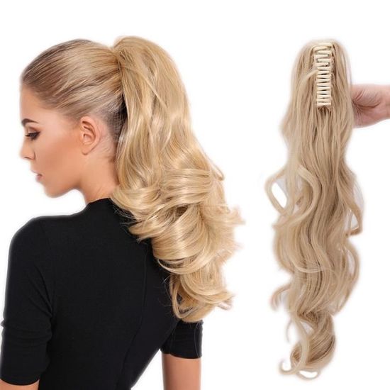 Rajout Cheveux Queue de Cheval [Attachée Par Pince] Réparation Rapide ...