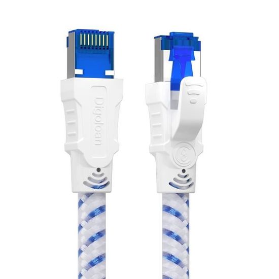 Câble Ethernet Cat 8, Rj45 1M 2M 3M 5M 10M 20M 30M Cable Réseau, Cat8 40Gbps 2000Mhz Gigabit S ...