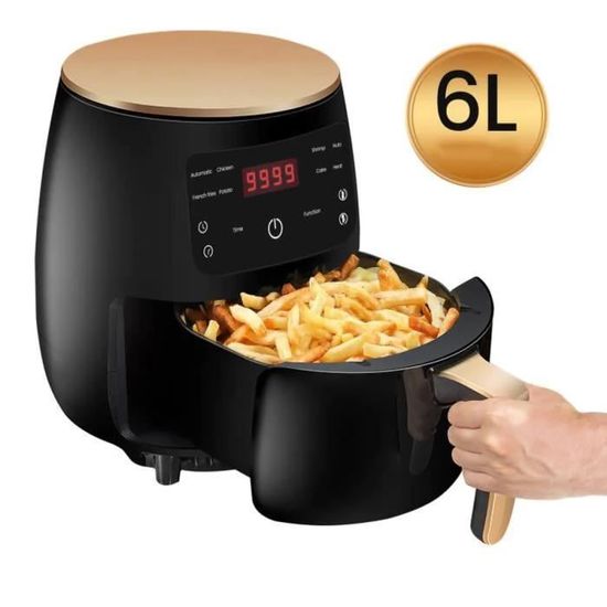 Friteuse Sans Huile, 6L Friteuse à Air Chaud Electrique Multifonction Air Fryer Écran Tactile ...