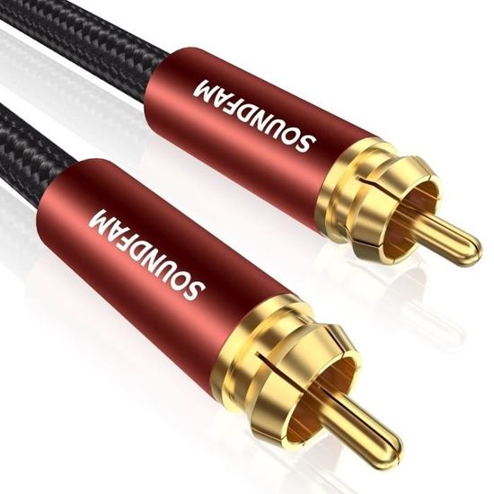 Câble De Subwoofer 8M, Câble Coaxial Audio Numérique Rca Mâle Vers Rca ...