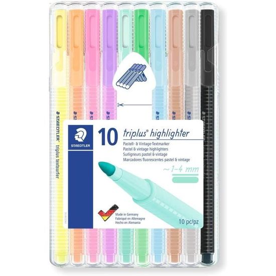 Staedtler Triplus Highlighter, Feutres surligneurs pastel à pointe ...