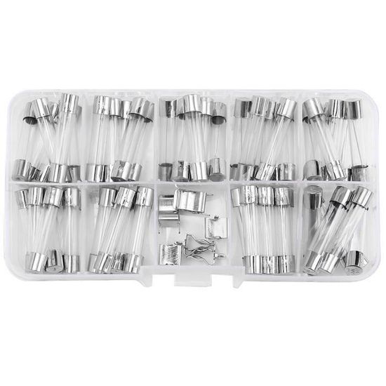 Mei 60pcs 5-6-8-10-15-20-25-30-35a fusibles verre tube automobile fuse ...